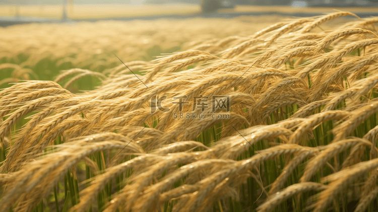 秋天丰收的稻田摄影高清摄影大图-千库网