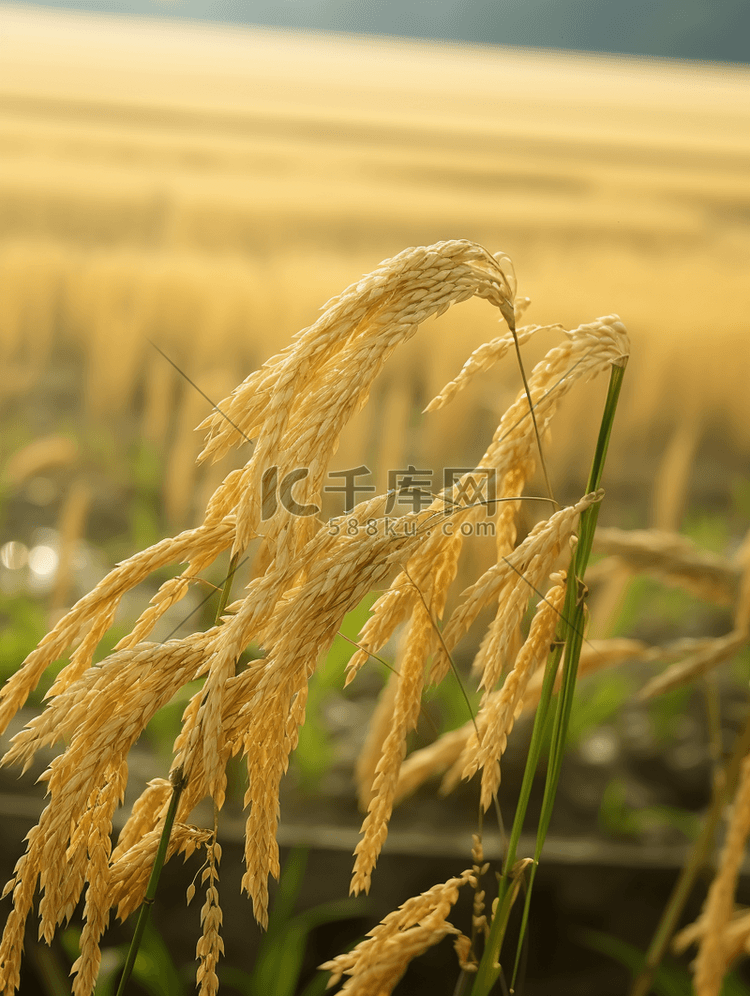 秋天丰收的稻田摄影高清摄影大图-千库网
