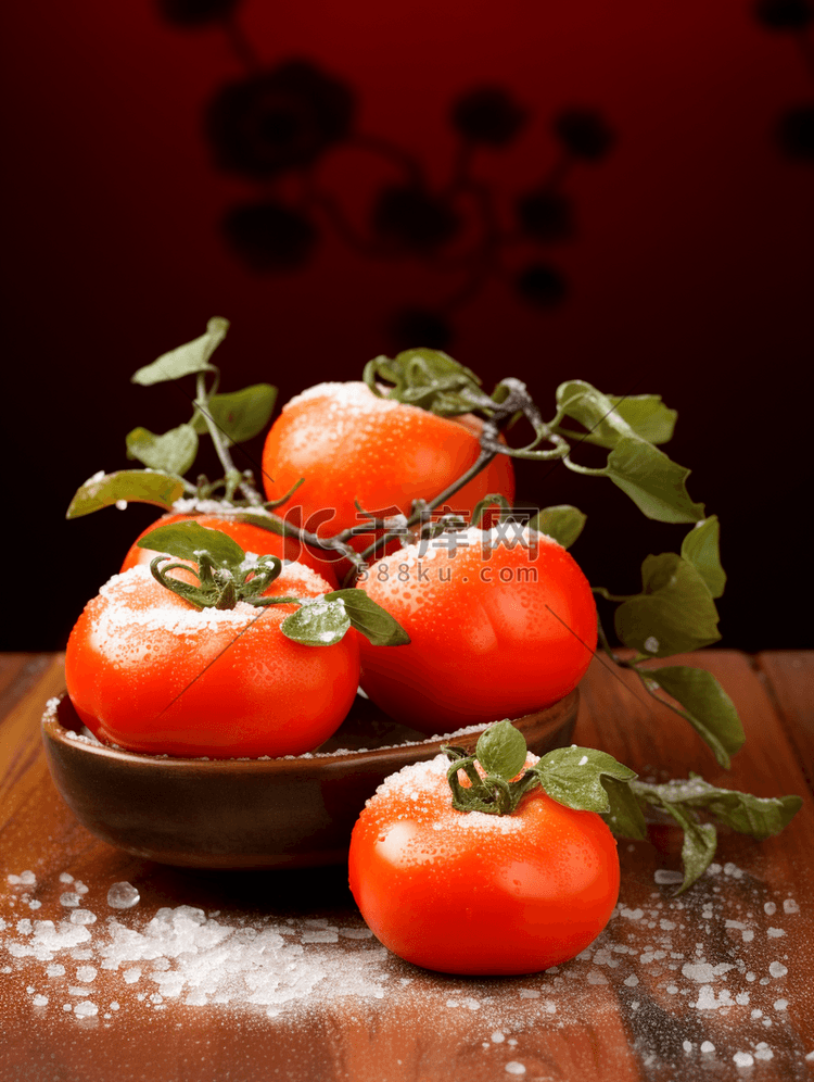 美味可口的秋柿子高清摄影大图-千库网