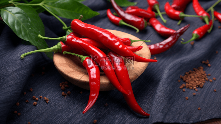 新鲜的红辣椒摄影图高清摄影大图-千库网