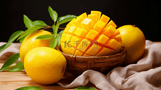 新鲜的水果芒果摄影高清摄影大图-千库网