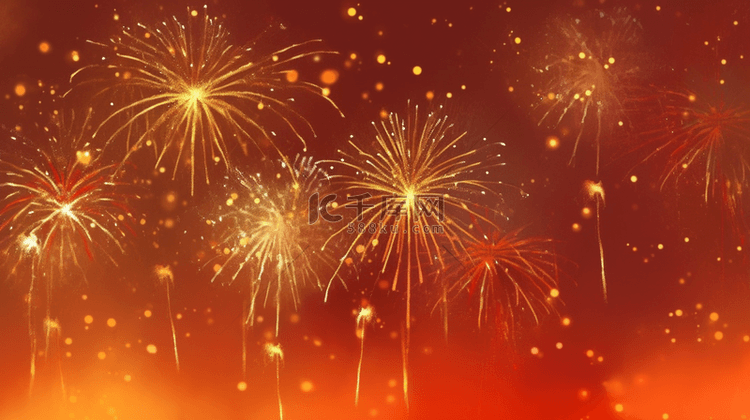 红色新年喜庆烟花金色烟花背景11背景图片免费下载_海报banner/高清大图_千库网(图片编号6559889)