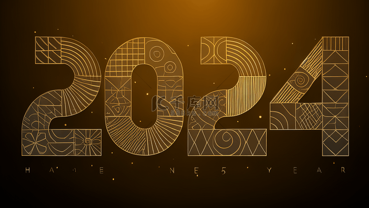 新年2024年数字2024背景图片免费下载_海报banner/高清大图_千库网(图片编号6561538)