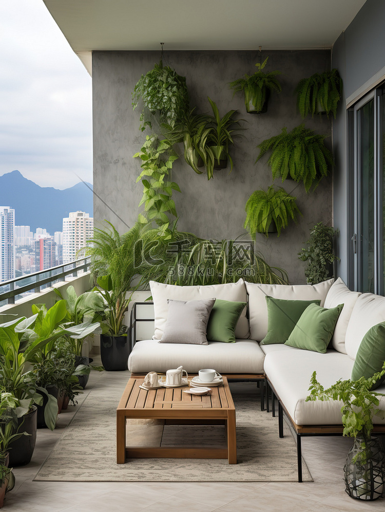 绿色植物的休闲公寓阳台15背景图片免费下载_海报banner/高清大图_千库网(图片编号6587318)