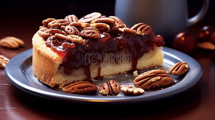 美味的坚果果仁派高清摄影大图-千库网