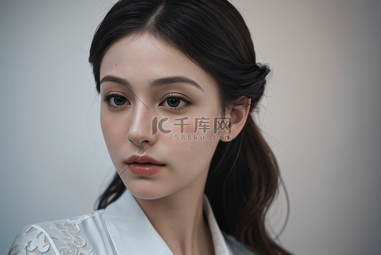 年轻唯美女生肖像画像图片23高清摄影大图-千库网