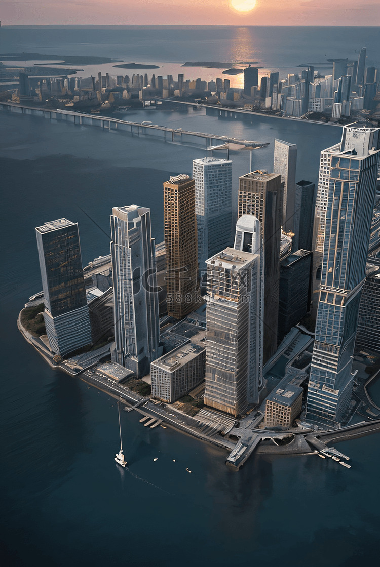 傍晚城市高楼建筑图片65高清摄影大图-千库网