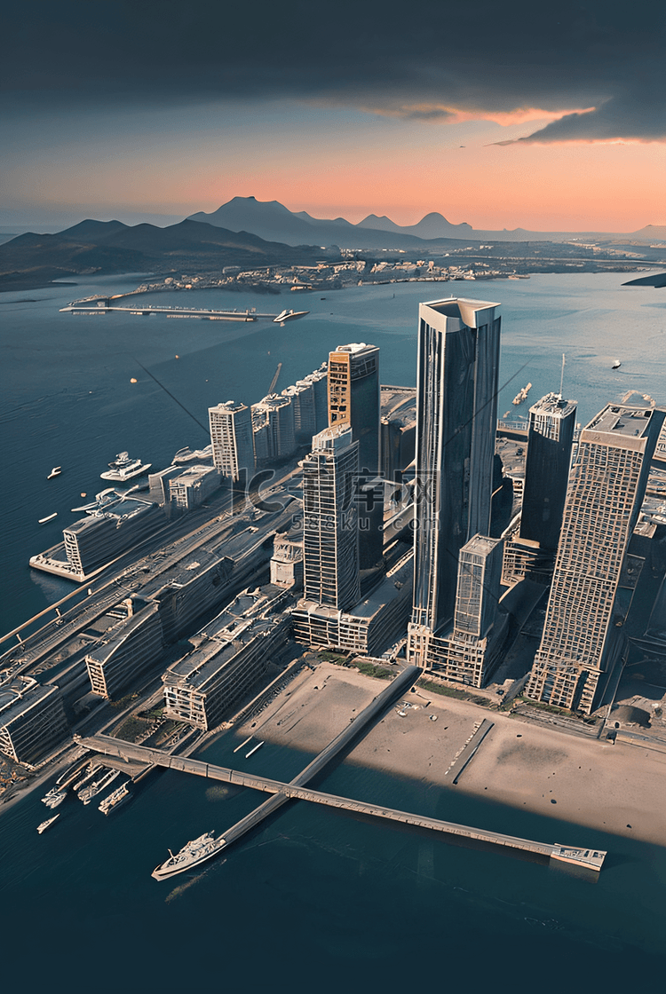 傍晚城市高楼建筑图片88高清摄影大图-千库网