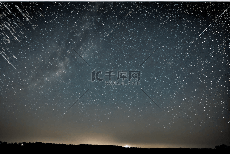 夜晚浩瀚的蓝色星空摄影图202高清摄影大图-千库网