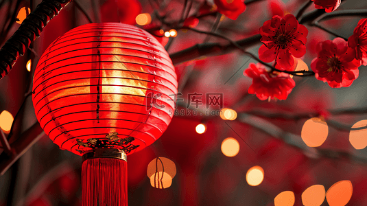 春节红灯笼主题背景高清摄影大图-千库网