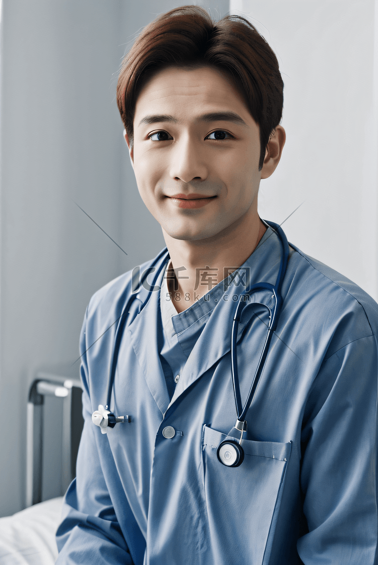 医院里微笑的男医生照片6高清摄影大图-千库网
