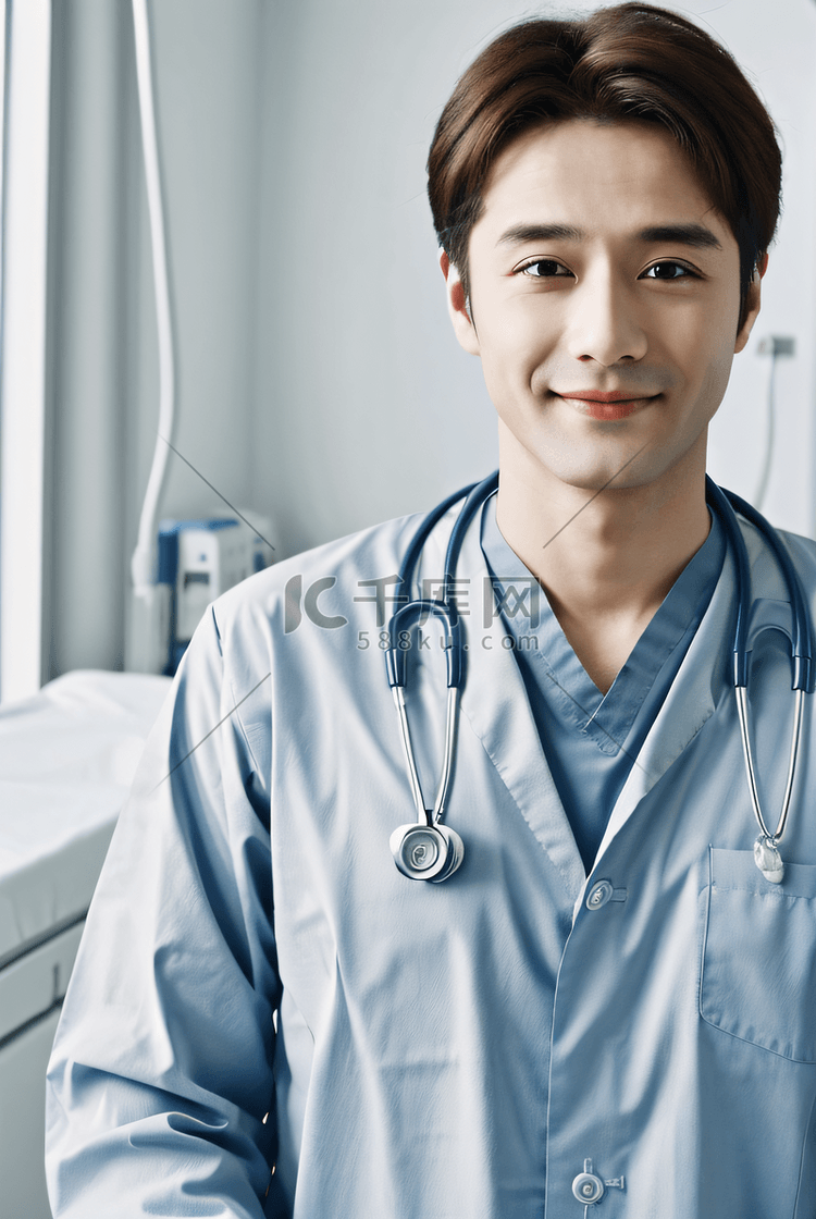 医院里微笑的男医生图片2高清摄影大图-千库网