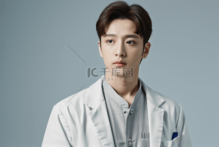 穿着白大褂的年轻男医生摄影图片4高清摄影大图-千库网