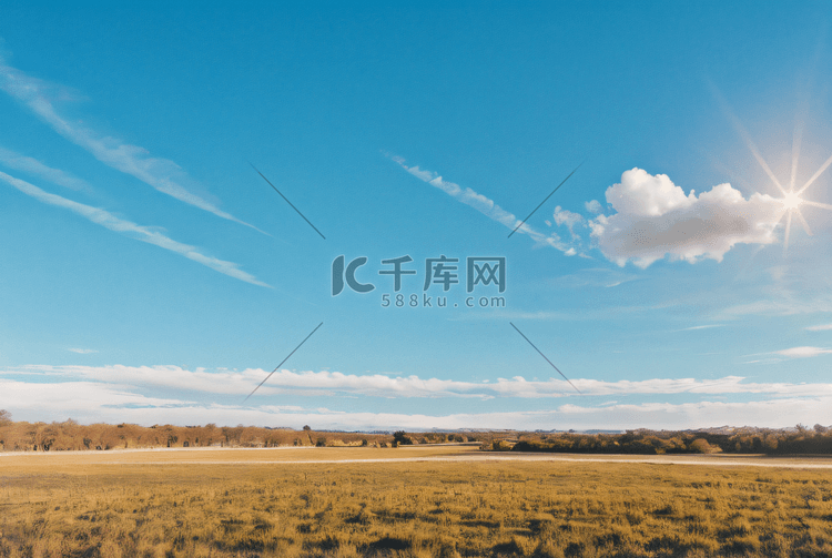 春日蓝天白云风光图6摄影图高清摄影大图-千库网