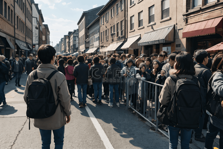 街道上拥挤的人群摄影配图2高清摄影大图-千库网