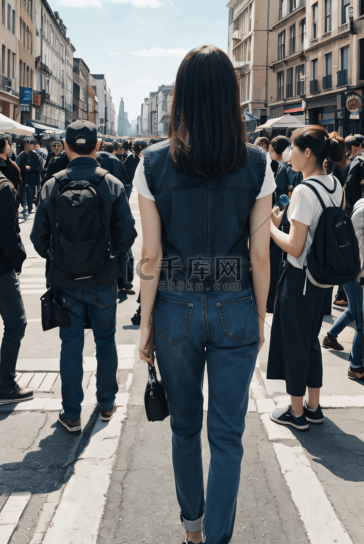 街上拥挤的人群摄影配图6高清摄影大图-千库网