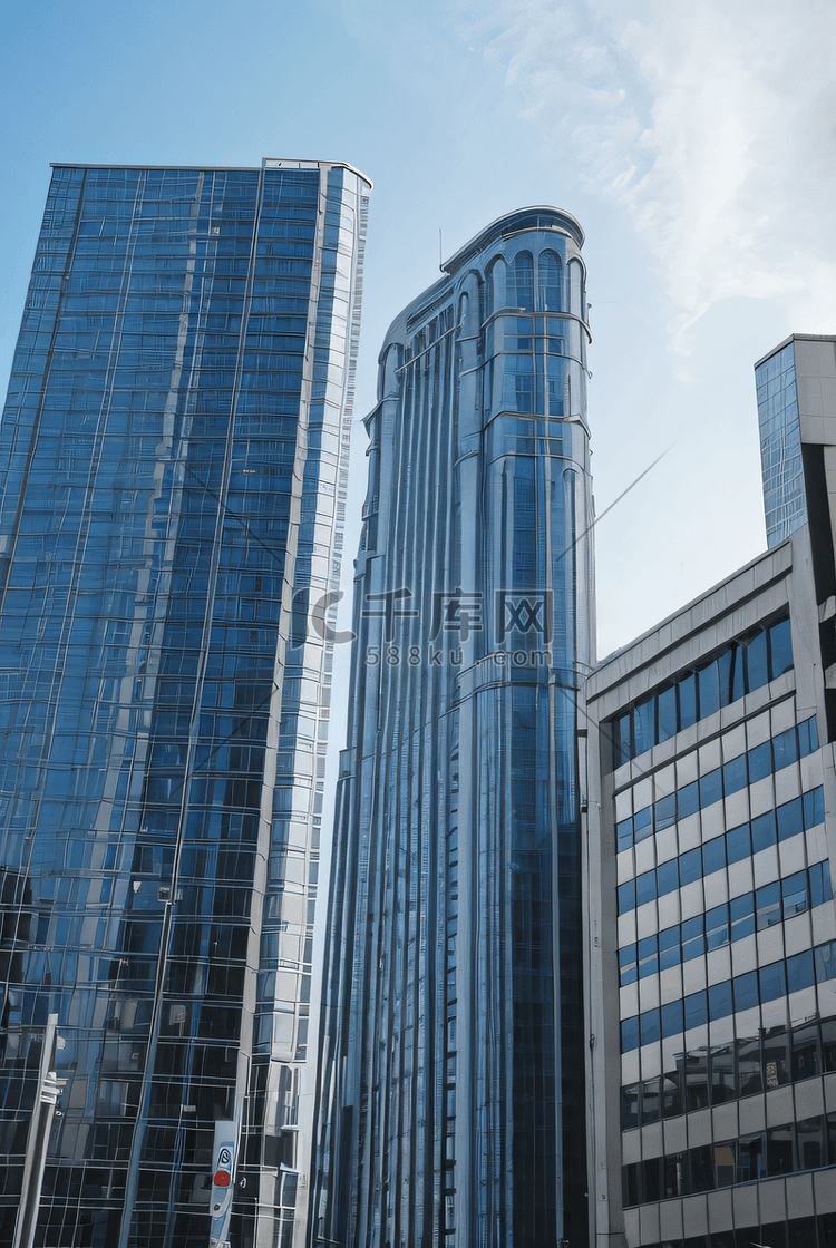 白天城市建筑仰拍摄影照片8高清摄影大图-千库网