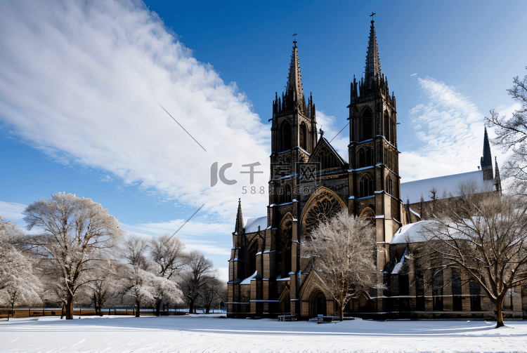 阳光下的教堂摄影图片6高清摄影大图-千库网