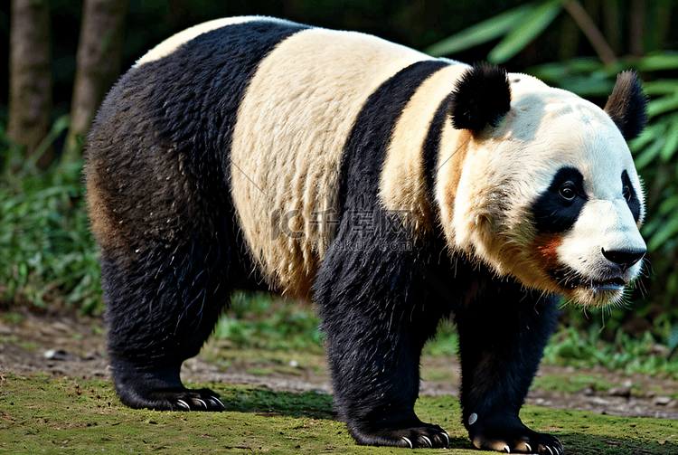 正在爬行的熊猫摄影图高清摄影大图-千库网