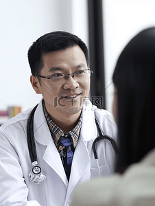 医疗医生和病人检查高清摄影大图-千库网