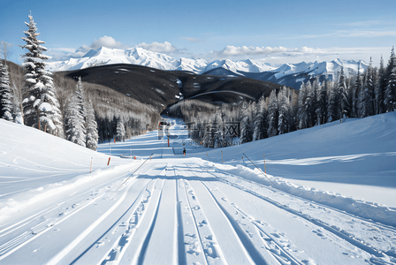 厚实积雪滑雪场摄影图5高清摄影大图-千库网