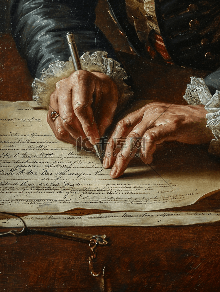 商务办公在文件上写作的商人文档工作高清摄影大图-千库网