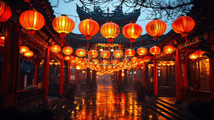 元宵节灯会花灯灯笼1高清摄影大图-千库网