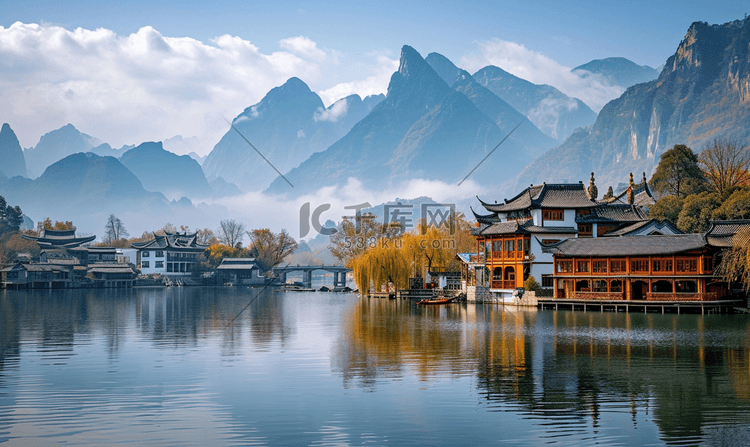 桂林丽江美丽的风景高清摄影大图-千库网