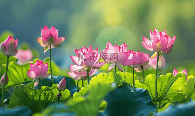 莲花荷花花卉植物莲花高清摄影大图-千库网