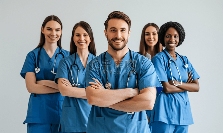 医护团队形象高清摄影大图-千库网