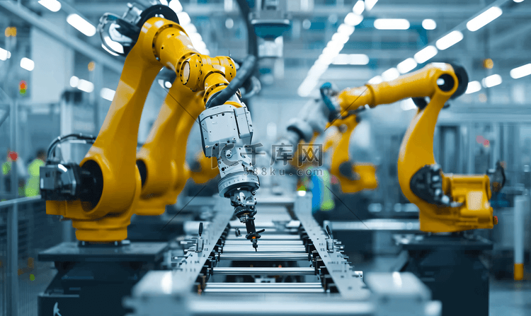 机器人在汽车制造厂工业生产高清摄影大图-千库网