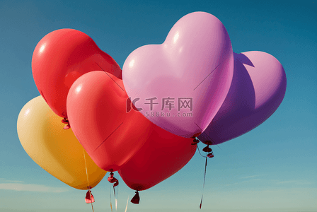 爱心形状气球摄影图片3高清摄影大图-千库网
