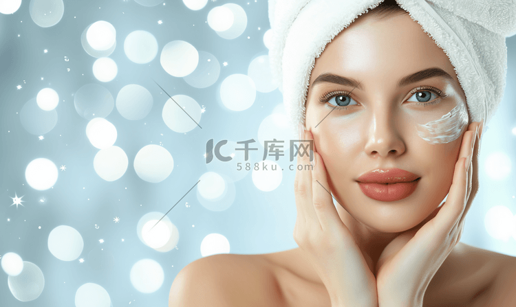 女性护肤嫩白医疗高清摄影大图-千库网