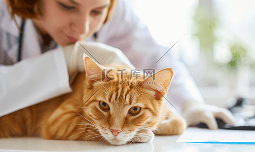 兽医在检查宠物高清摄影大图-千库网