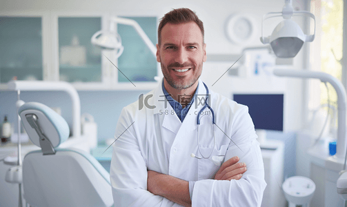 牙科诊所男医生高清摄影大图-千库网