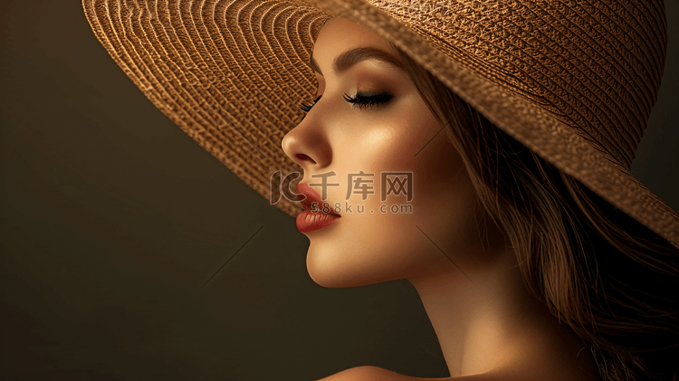 女性丽人侧颜写真21女神节妇女节高清摄影大图-千库网