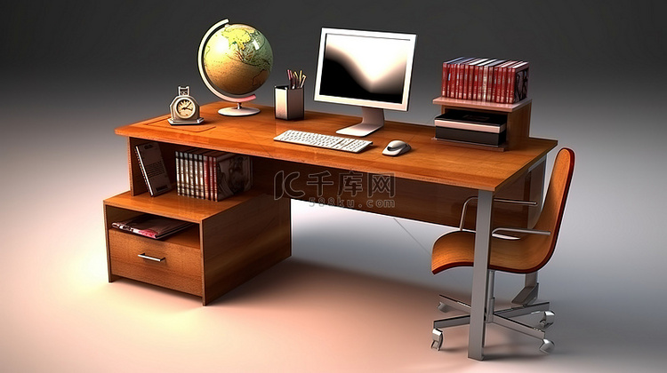 现代 3D 工作区中的台式计算机背景图片免费下载_海报banner/高清大图_千库网(图片编号6871131)