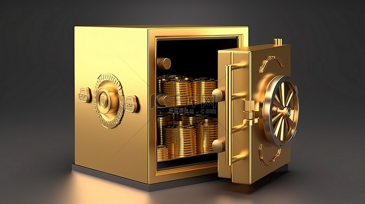 正宗的金库，有成堆的金条硬币 3d 渲染背景图片免费下载_海报banner/高清大图_千库网(图片编号6842087)