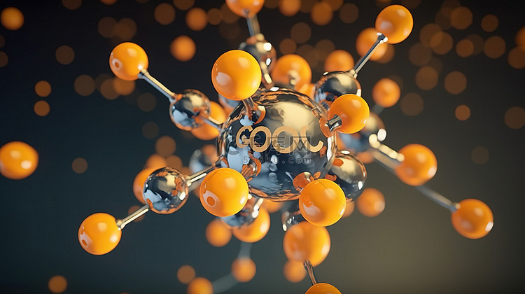 o2 氧分子和原子的 3d 渲染背景图片免费下载_海报banner/高清大图_千库网(图片编号6939842)