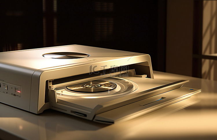 一台带有开放式 CD 播放器的台式电脑背景图片免费下载_海报banner/高清大图_千库网(图片编号7162153)