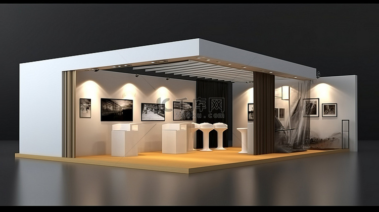 展览摊位的 3d 渲染背景图片免费下载_海报banner/高清大图_千库网(图片编号6825468)