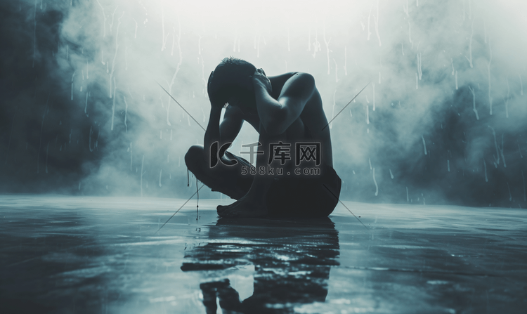 抑郁的男人失落的人高清摄影大图-千库网