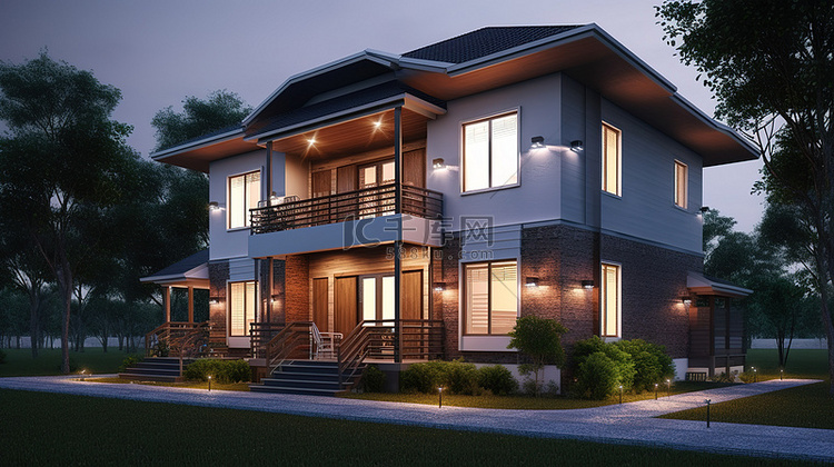 3D 渲染中建筑物的建筑外观背景图片免费下载_海报banner/高清大图_千库网(图片编号6733170)