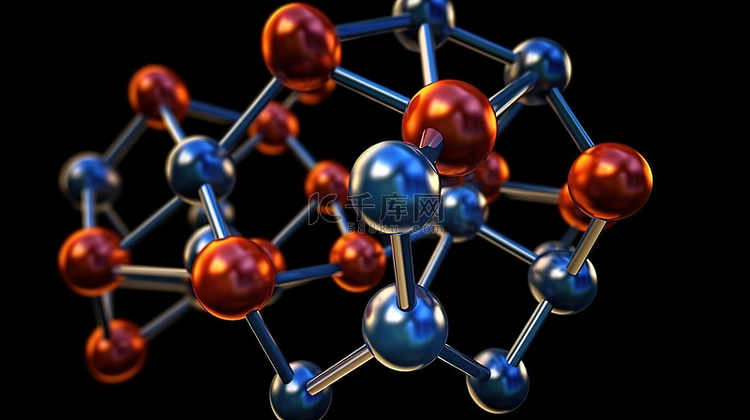 3d 渲染中的分子结构模型背景图片免费下载_海报banner/高清大图_千库网(图片编号6711487)