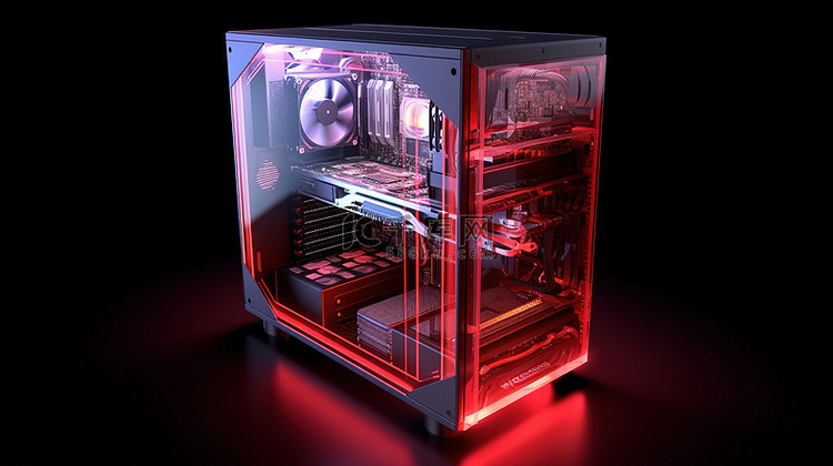 高性能游戏电脑的 3D 渲染背景图片免费下载_海报banner/高清大图_千库网(图片编号6872704)