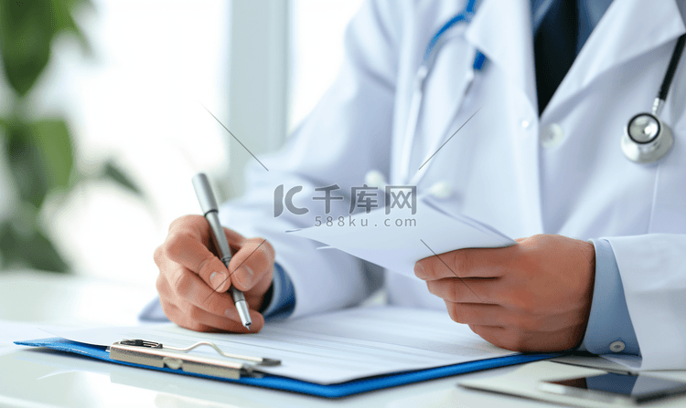 写病历的医生高清摄影大图-千库网