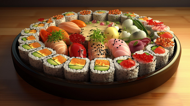 3D 寿司令人瞠目结舌的烹饪体验背景图片免费下载_海报banner/高清大图_千库网(图片编号6711402)