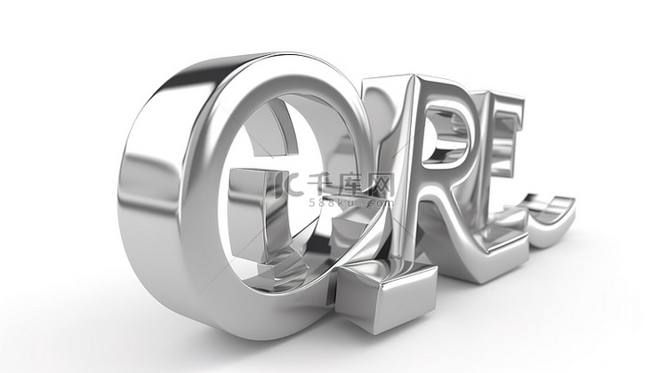白色隔离 3d 银渲染器上的 arobase背景图片免费下载_海报banner/高清大图_千库网(图片编号6694488)