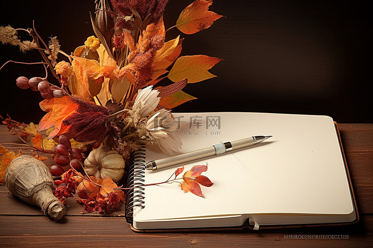 空白笔记本笔叶和棍棒背景图片免费下载_海报banner/高清大图_千库网(图片编号7086922)