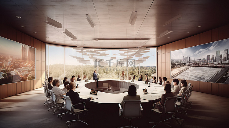 3D 建筑和建筑会议呈现虚拟会议背景图片免费下载_海报banner/高清大图_千库网(图片编号6923453)
